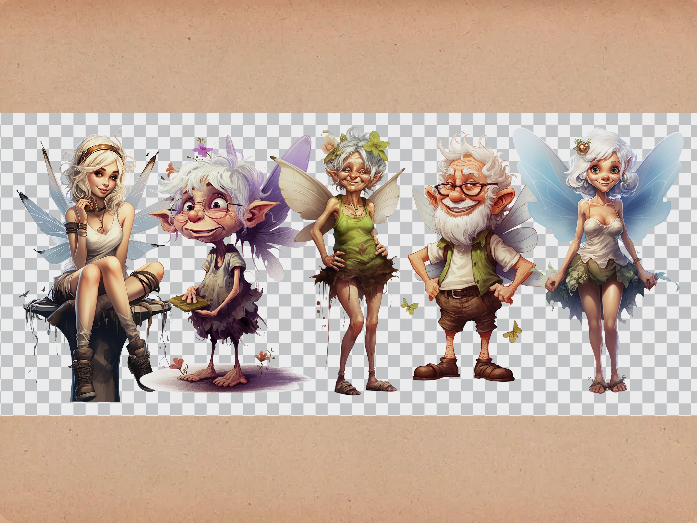 Funny Cartoon Fairy Clipart Cute Fairies PNG Pack Baby Fairy - Etsy