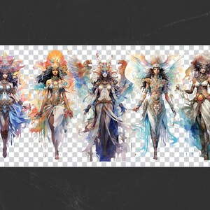 Watercolor Goddess Clipart, Ancient Goddess PNG, Transparent Background ...
