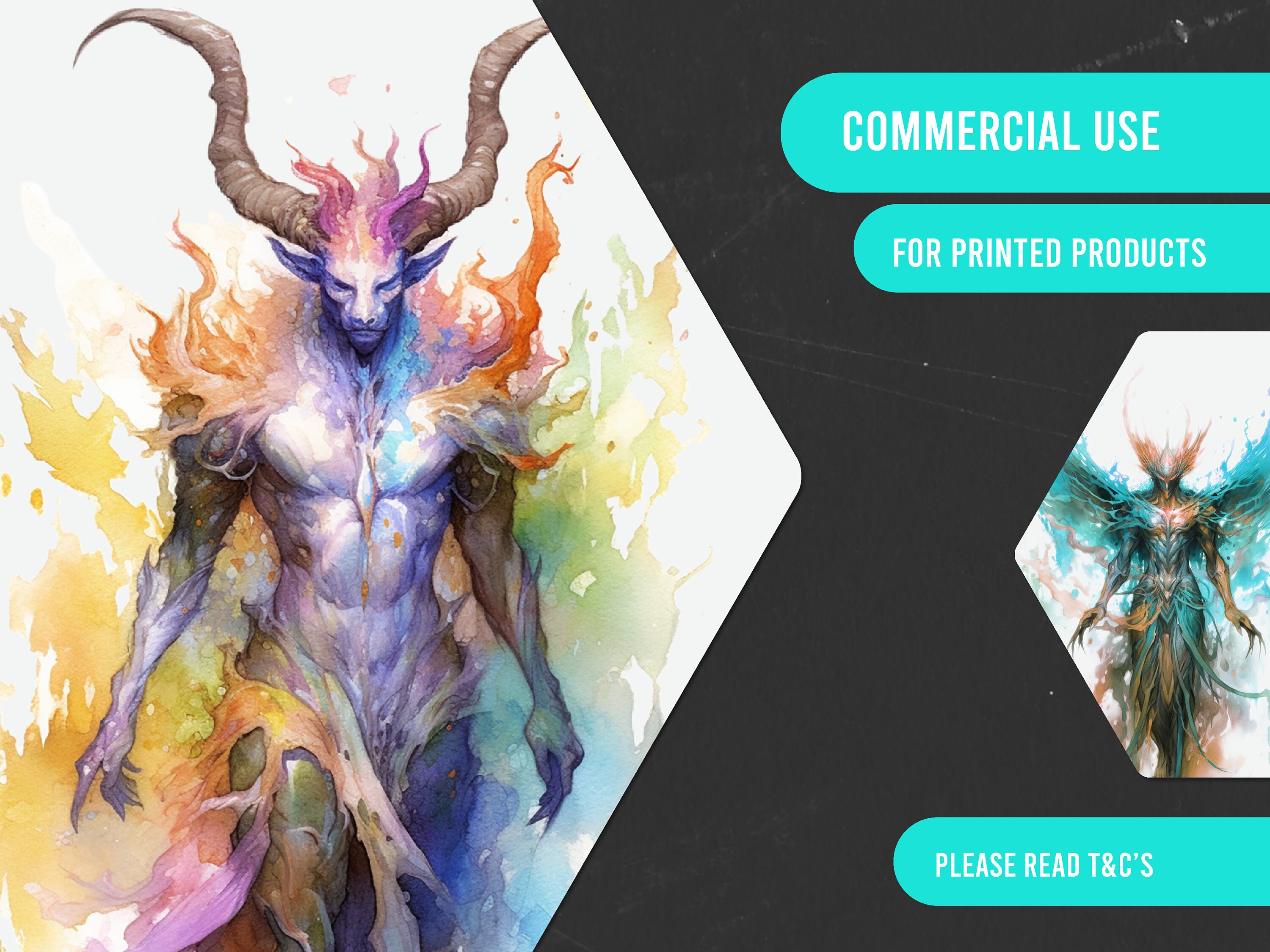 Watercolor Devil Clipart Water Color Demon PNG Horror Clip - Etsy