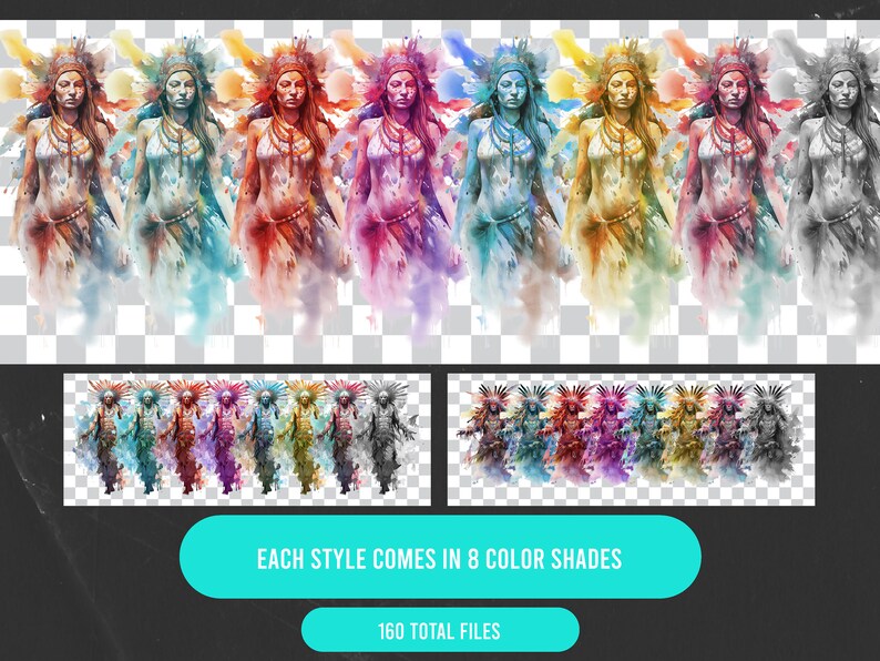 Watercolor Native American Clipart, Indian American PNG, Water Colour ...