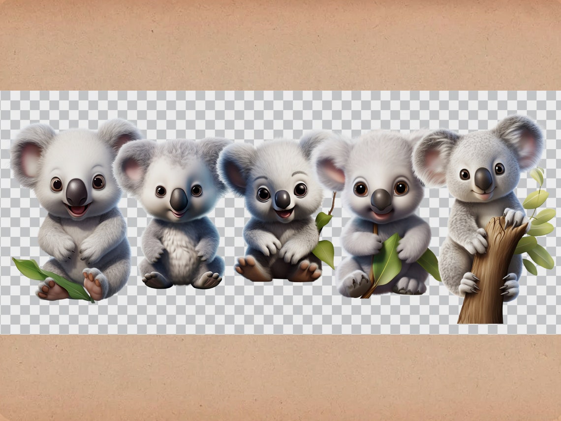 Cartoon Koala Clipart, Cute Baby Koalas PNG, Australian Animal Clipart ...
