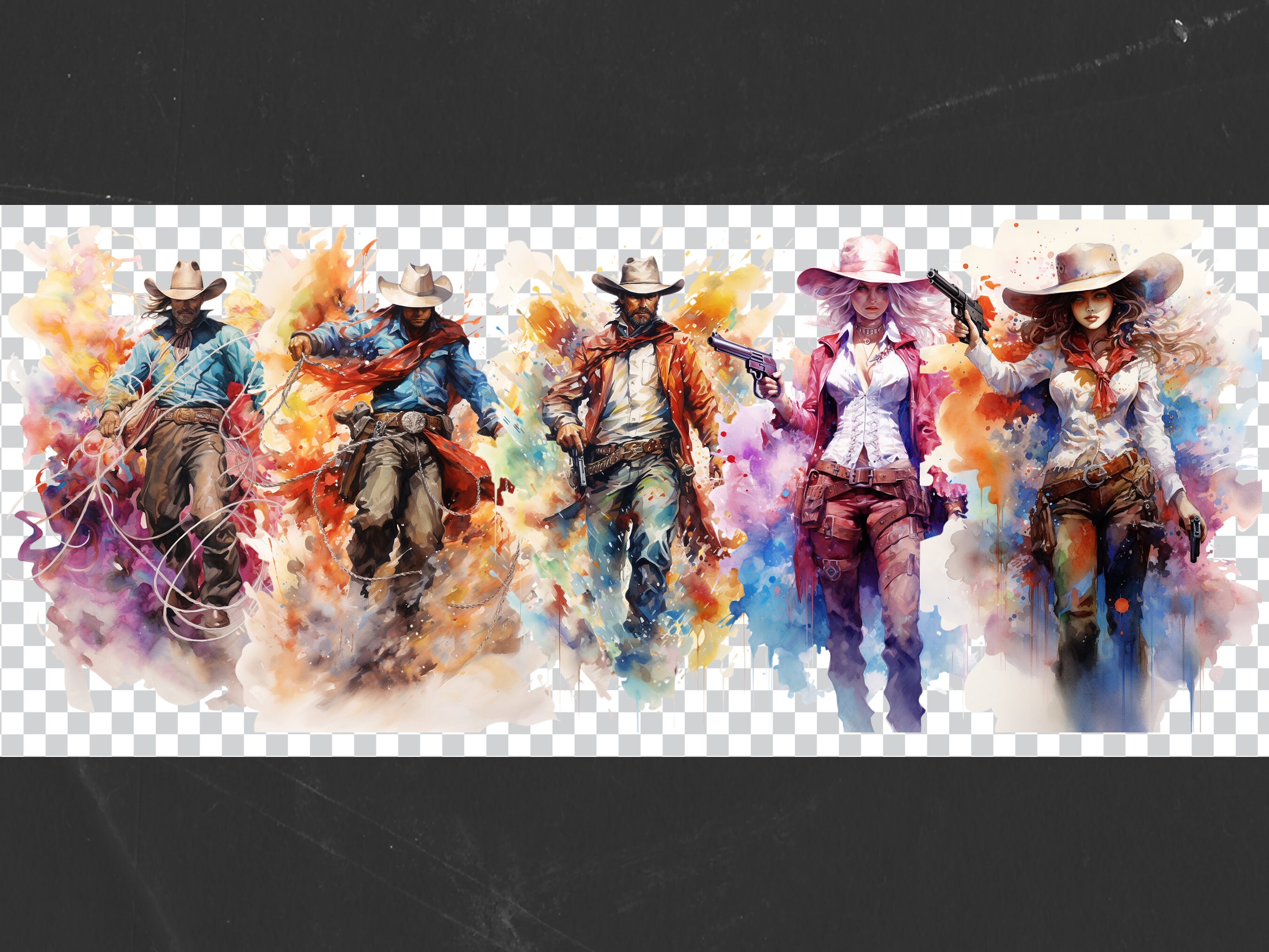 Watercolor Cowboy Clipart Water Colour Cowboy PNG - Etsy