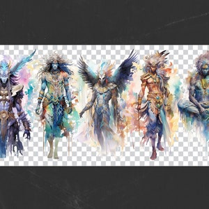 Watercolor Gods Clipart, Ancient Gods Clip Art, Egyptian God PNG, Greek ...