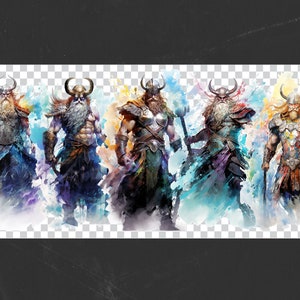 Watercolor Viking Clipart, Water Colour Viking PNG, Norsemen Clip Art ...