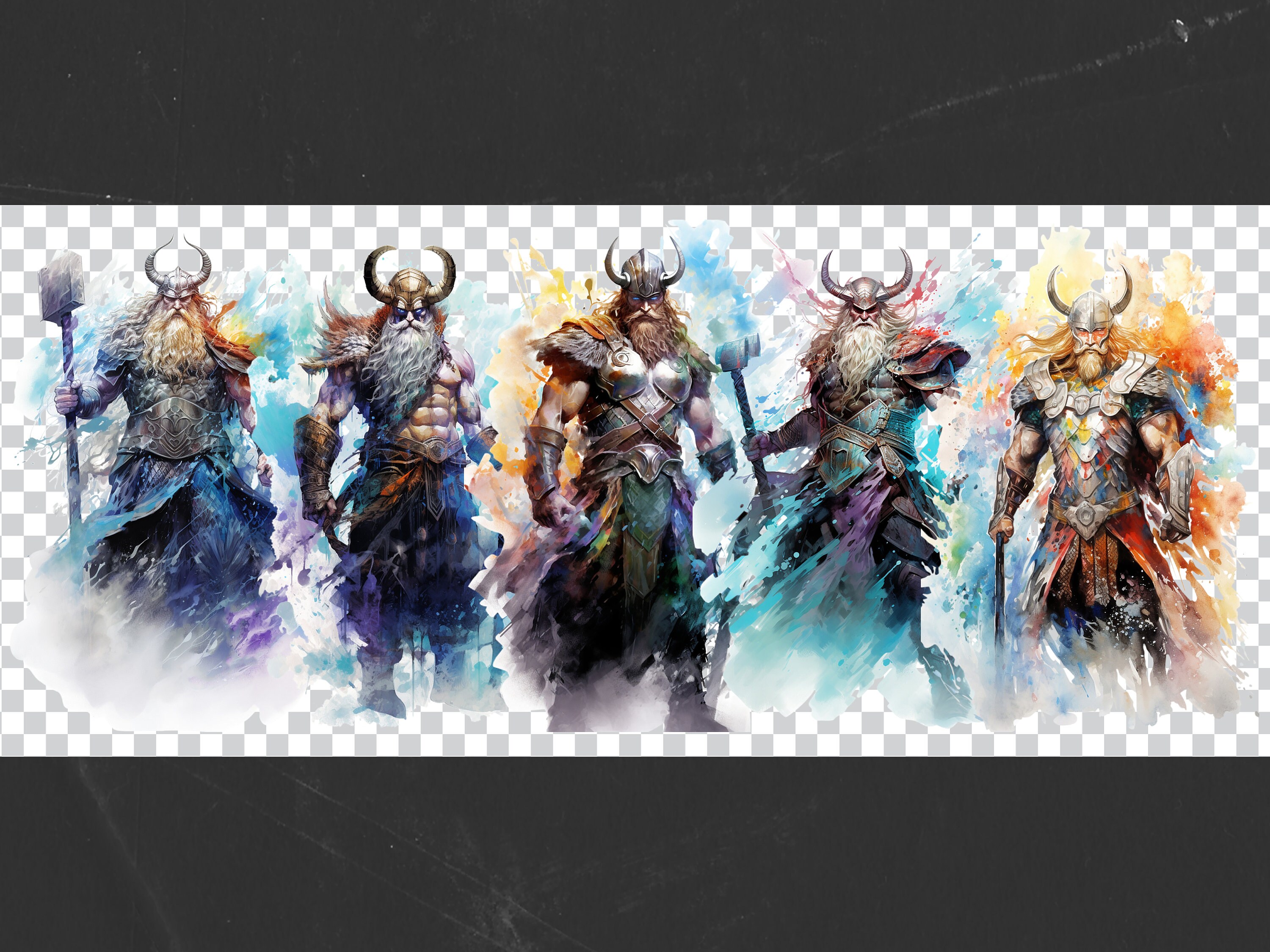 Watercolor Viking Clipart, Water Colour Viking PNG, Norsemen Clip Art ...