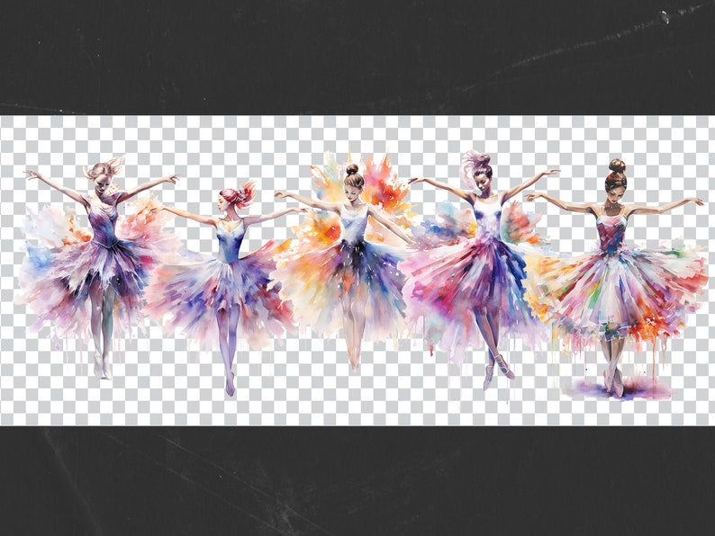 Watercolor Ballerina Clipart, Water Colour Ballet PNG, Transparent ...