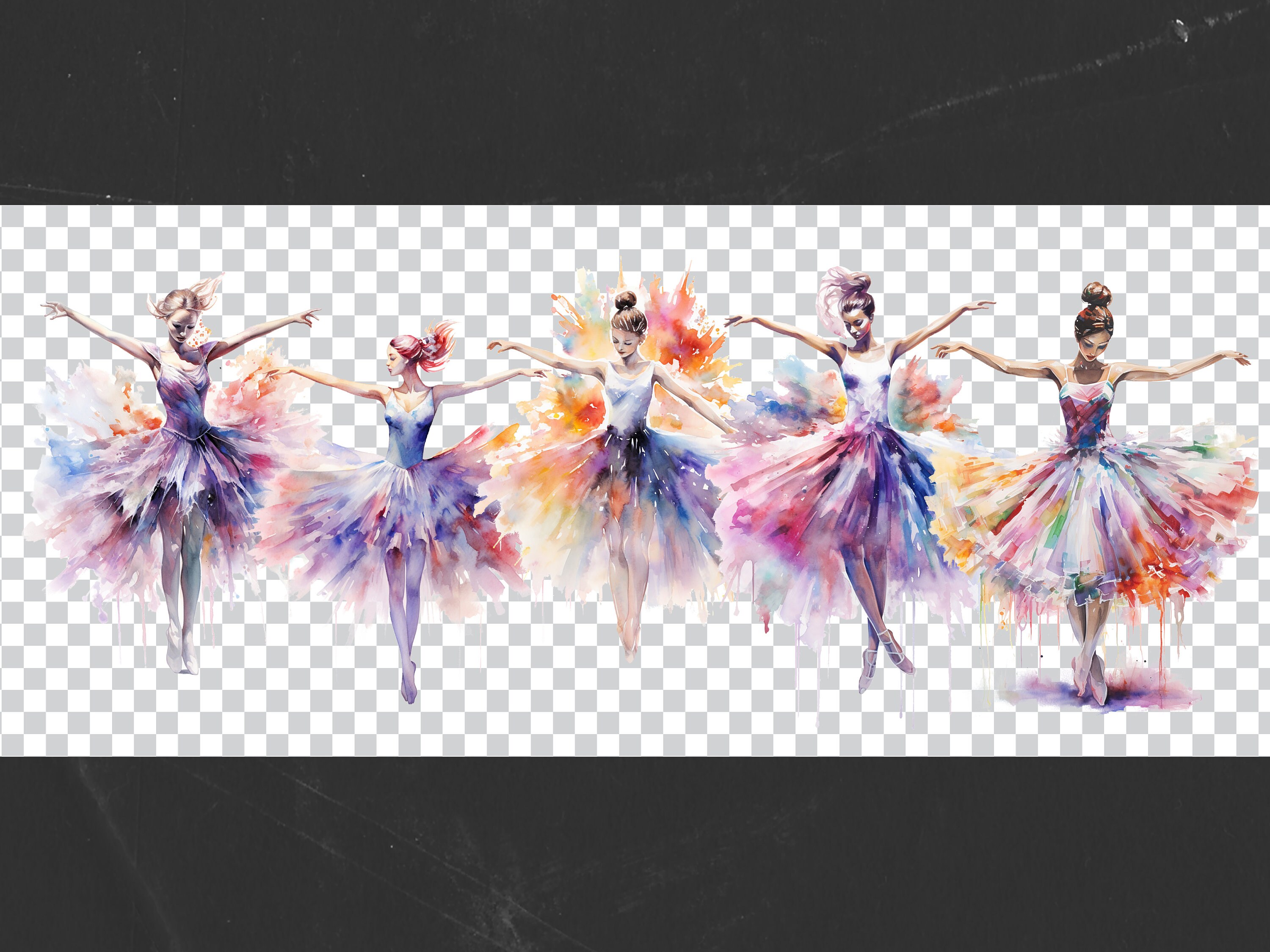 Watercolor Ballerina Clipart, Water Colour Ballet PNG, Transparent ...