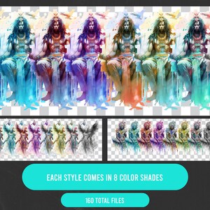 Watercolor Gods Clipart, Ancient Gods Clip Art, Egyptian God PNG, Greek ...