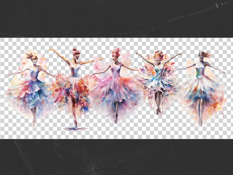 Watercolor Ballerina Clipart, Water Colour Ballet PNG, Transparent ...