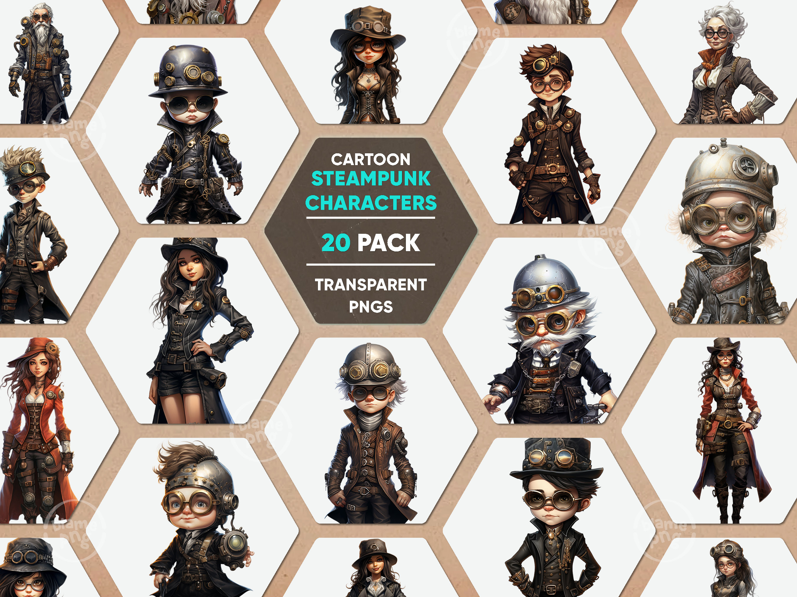Cartoon Steampunk Clipart, Cute Steampunk Characters, Steampunk PNG ...