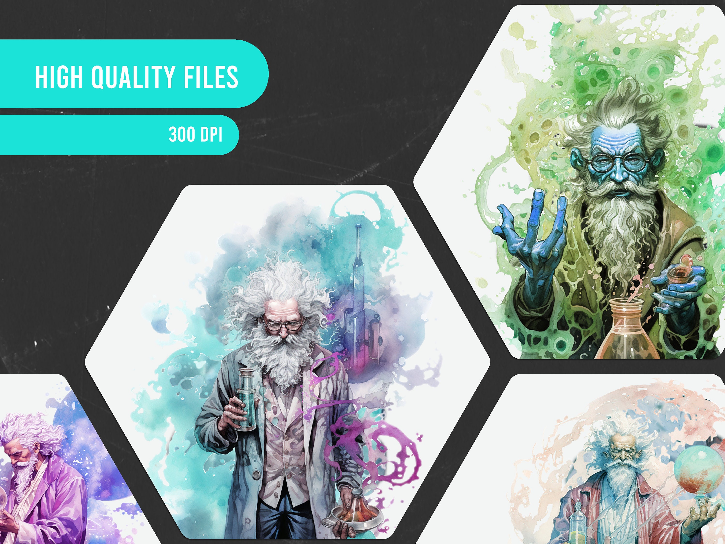 Watercolor Mad Scientist Clipart, Water Colour Crazy Scientist PNG ...