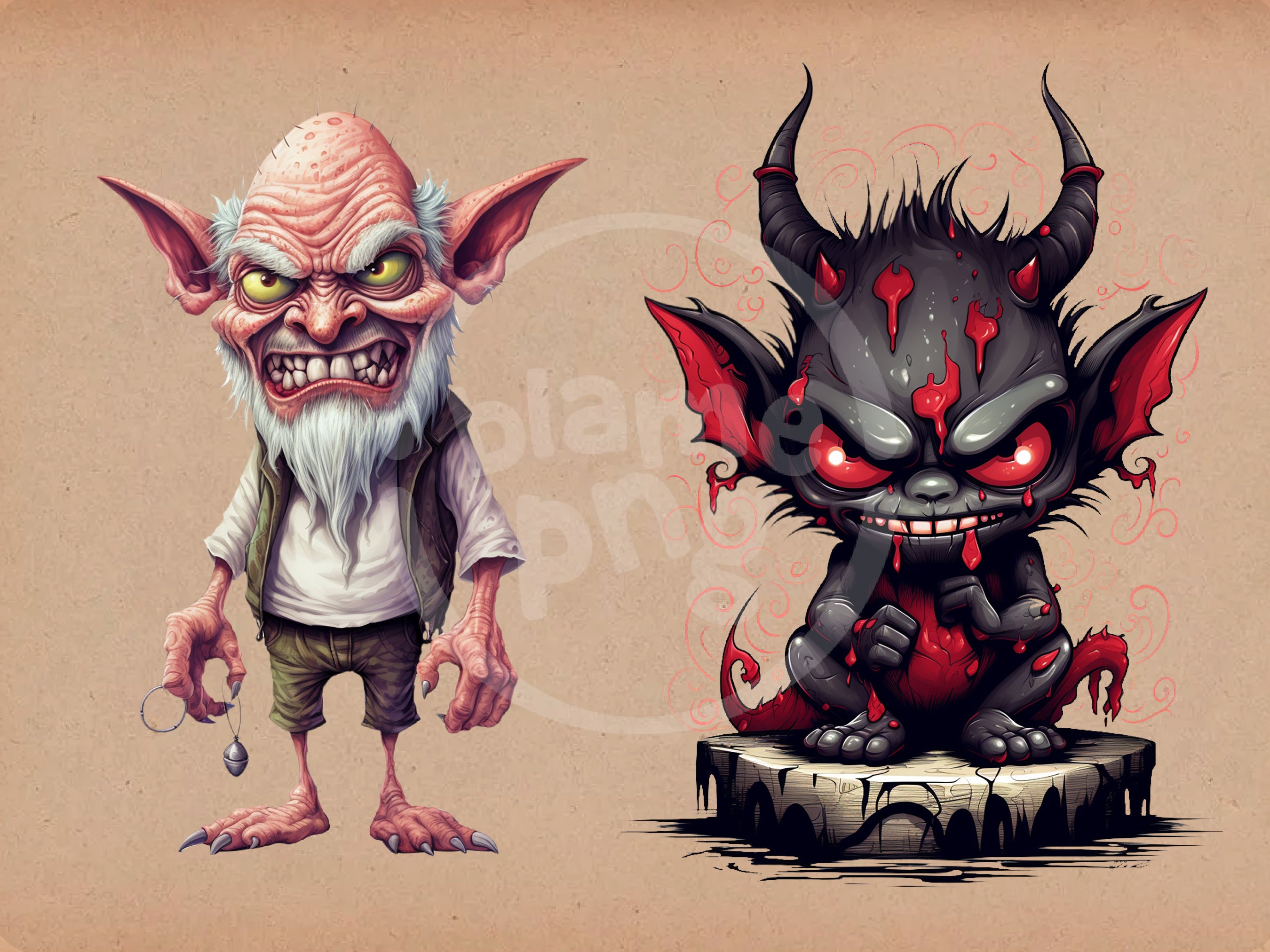 Funny Devil Clipart Cute Demon PNG Transparent Background - Etsy