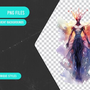 Watercolor Devil Clipart, Water Color Demon PNG, Horror Clip Art Pack ...