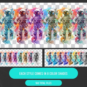 Watercolor Astronaut Clipart, Water Color Astronaught PNG, Cosmonaut ...