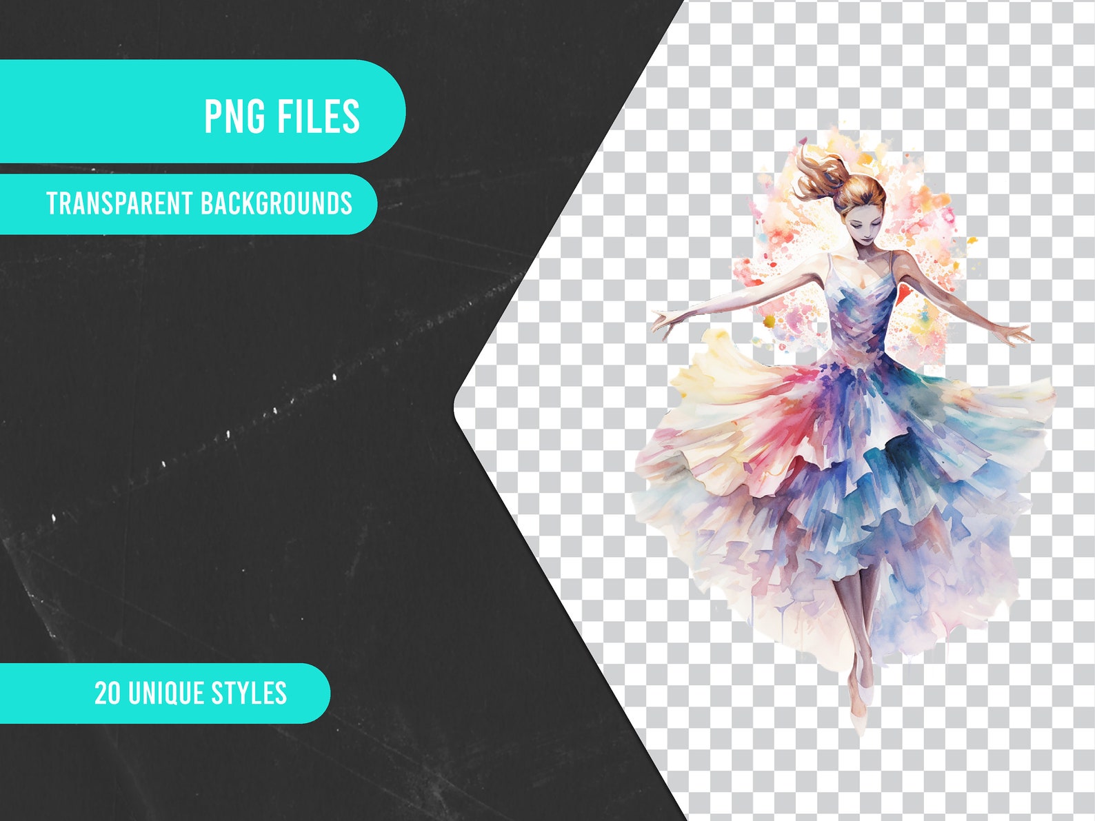 Watercolor Ballerina Clipart, Water Colour Ballet PNG, Transparent ...