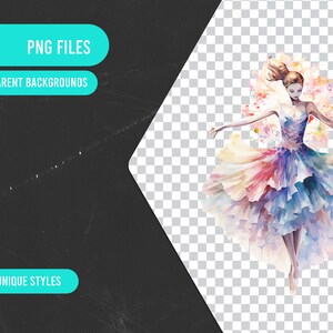 Watercolor Ballerina Clipart, Water Colour Ballet PNG, Transparent ...