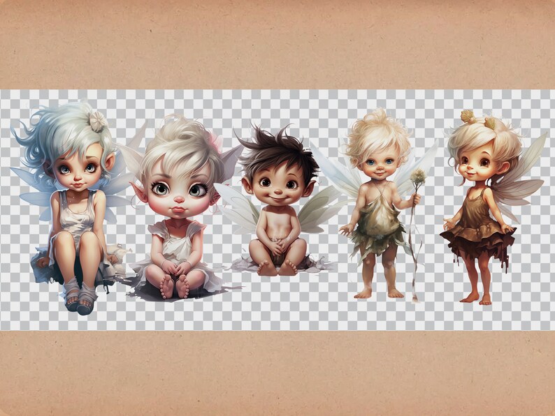 Funny Cartoon Fairy Clipart, Cute Fairies PNG Pack, Baby Fairy ...