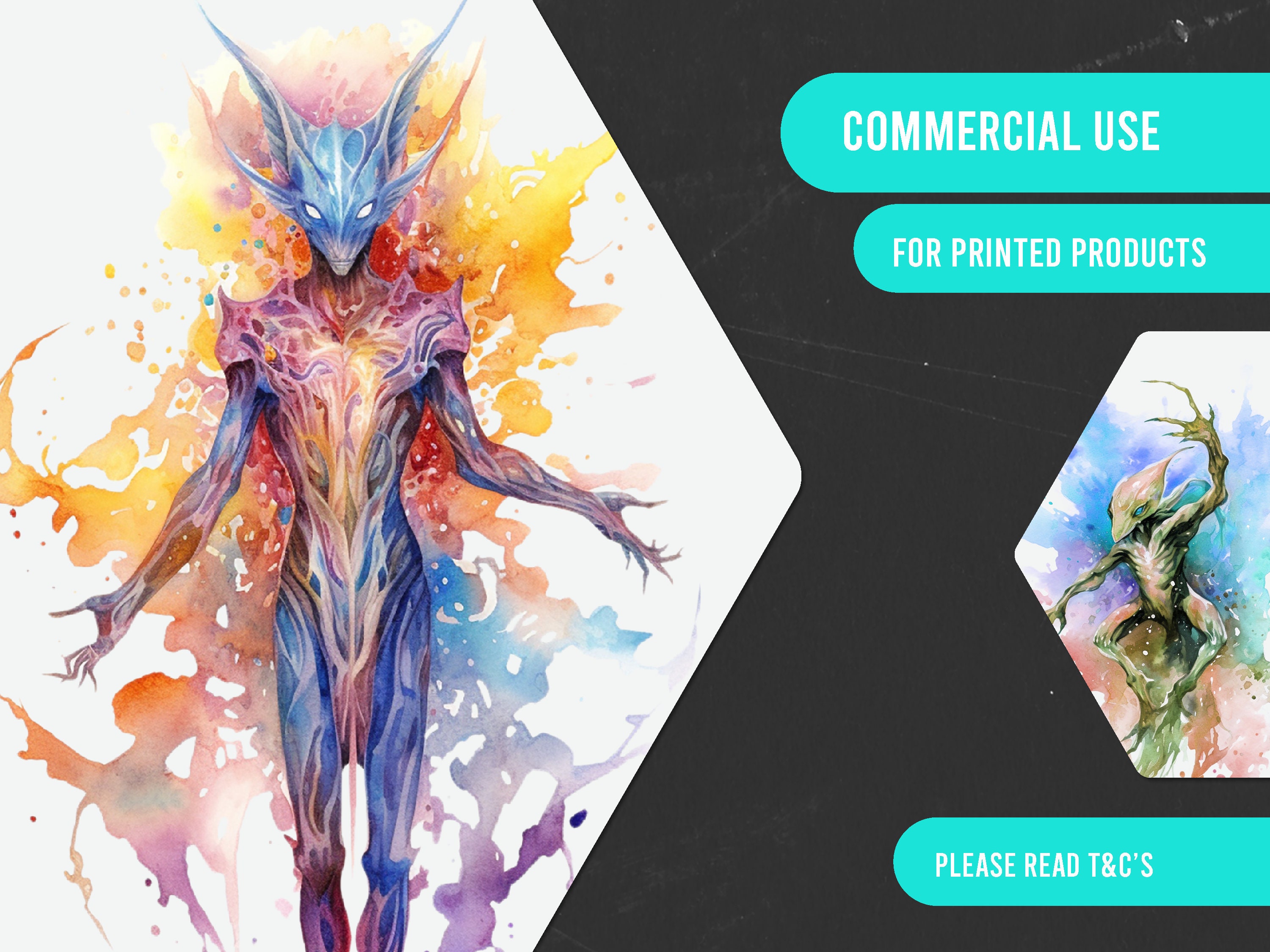 Watercolor Alien Clipart Water Color Alien PNG UFO - Etsy