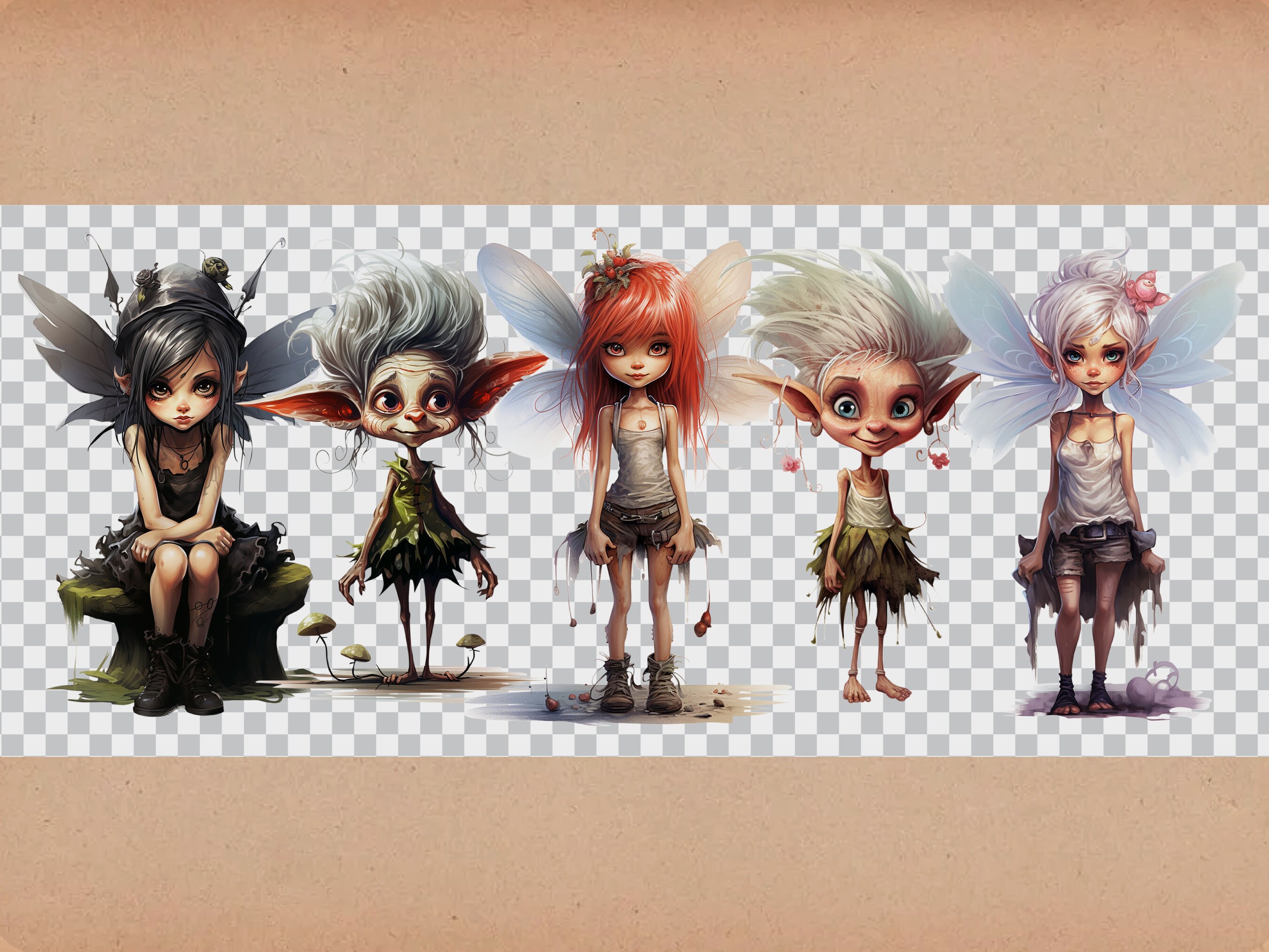 Funny Cartoon Fairy Clipart Cute Fairies PNG Pack Baby Fairy - Etsy