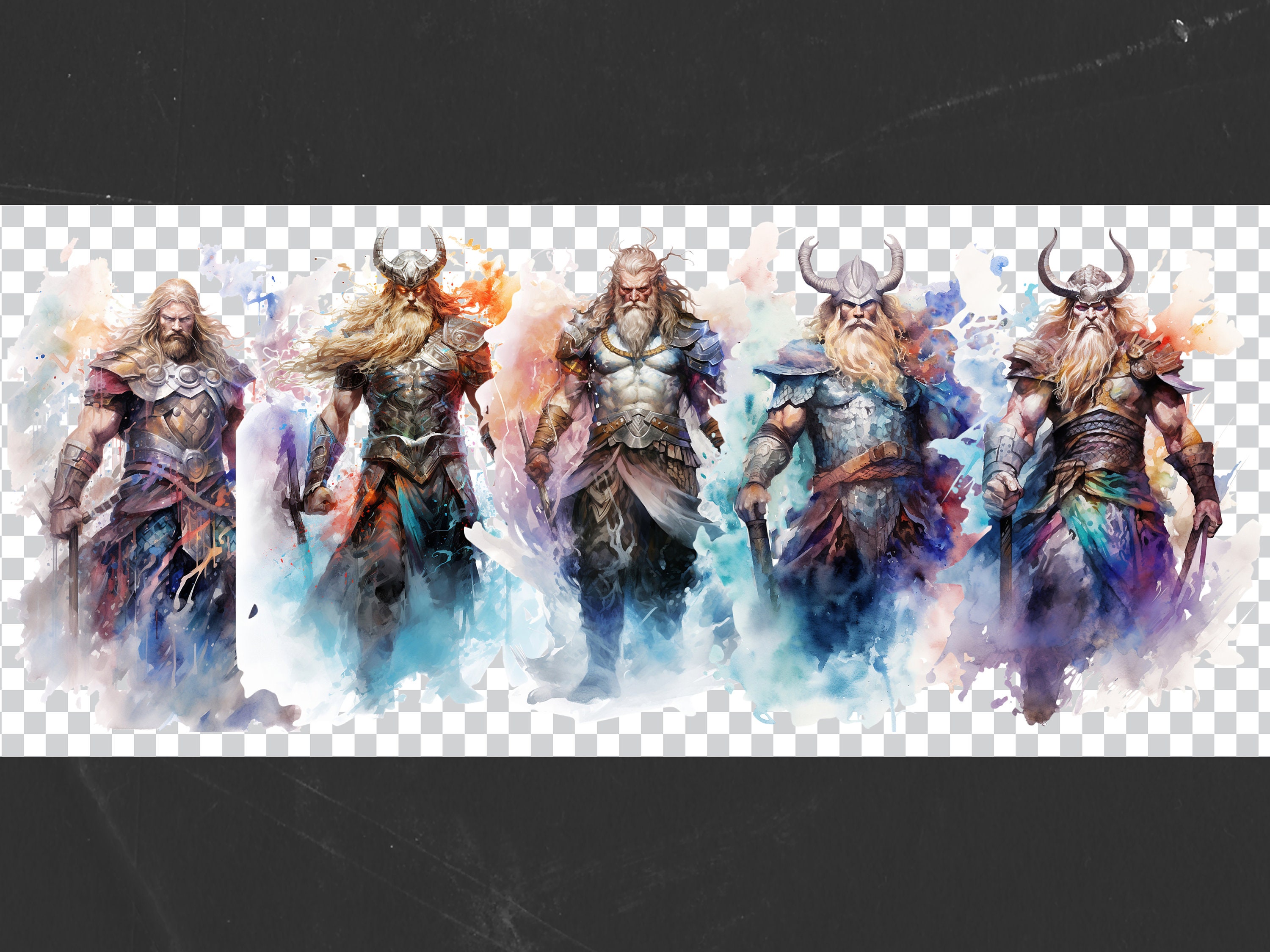 Watercolor Viking Clipart, Water Colour Viking PNG, Norsemen Clip Art ...