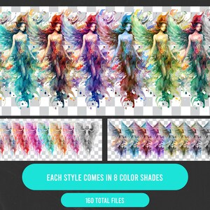 Watercolor Angel Clipart, Water Color PNG, Fantasy Clip Art Pack ...