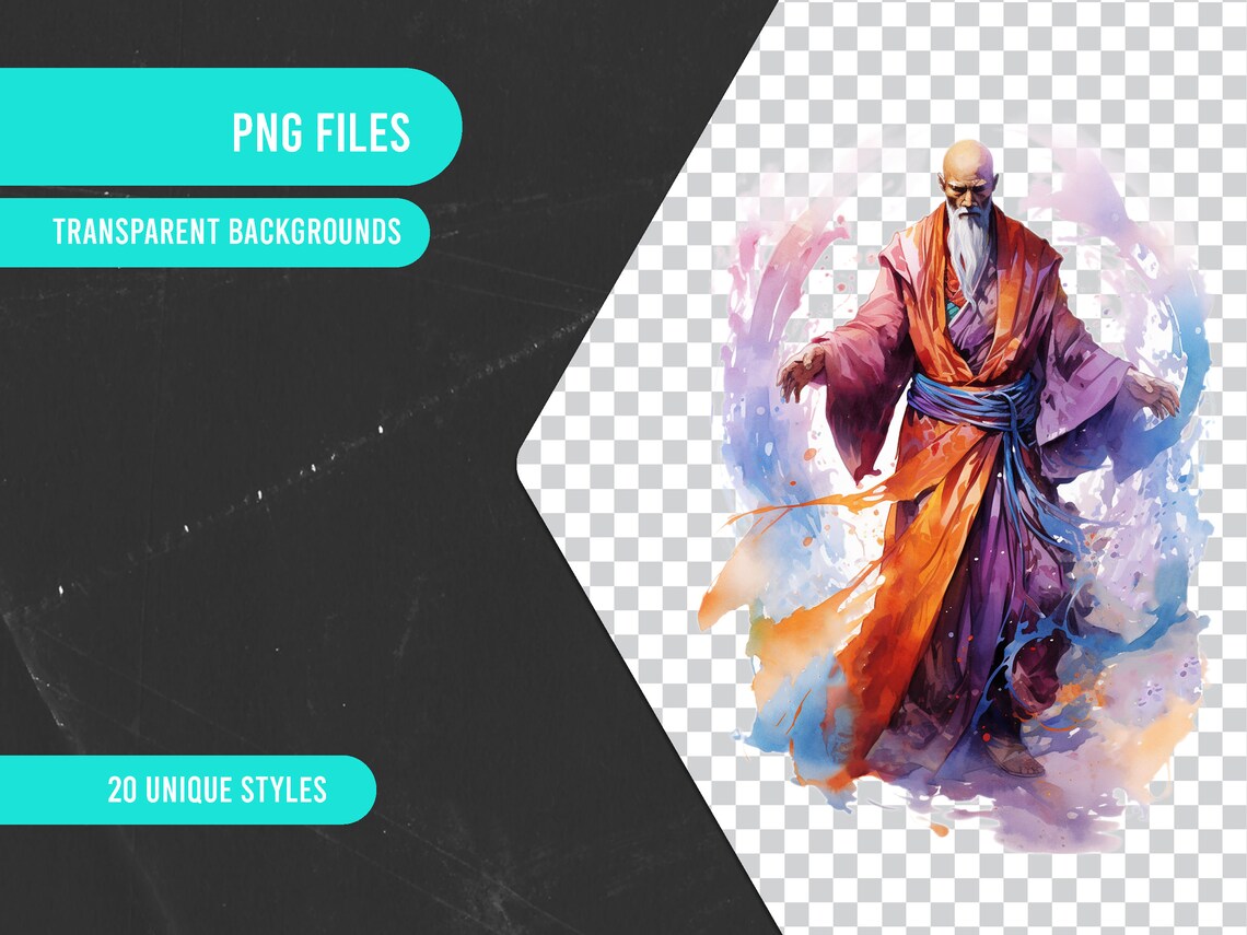 Watercolor Monk Clipart, Buddhist Monk PNG, Transparent Background ...