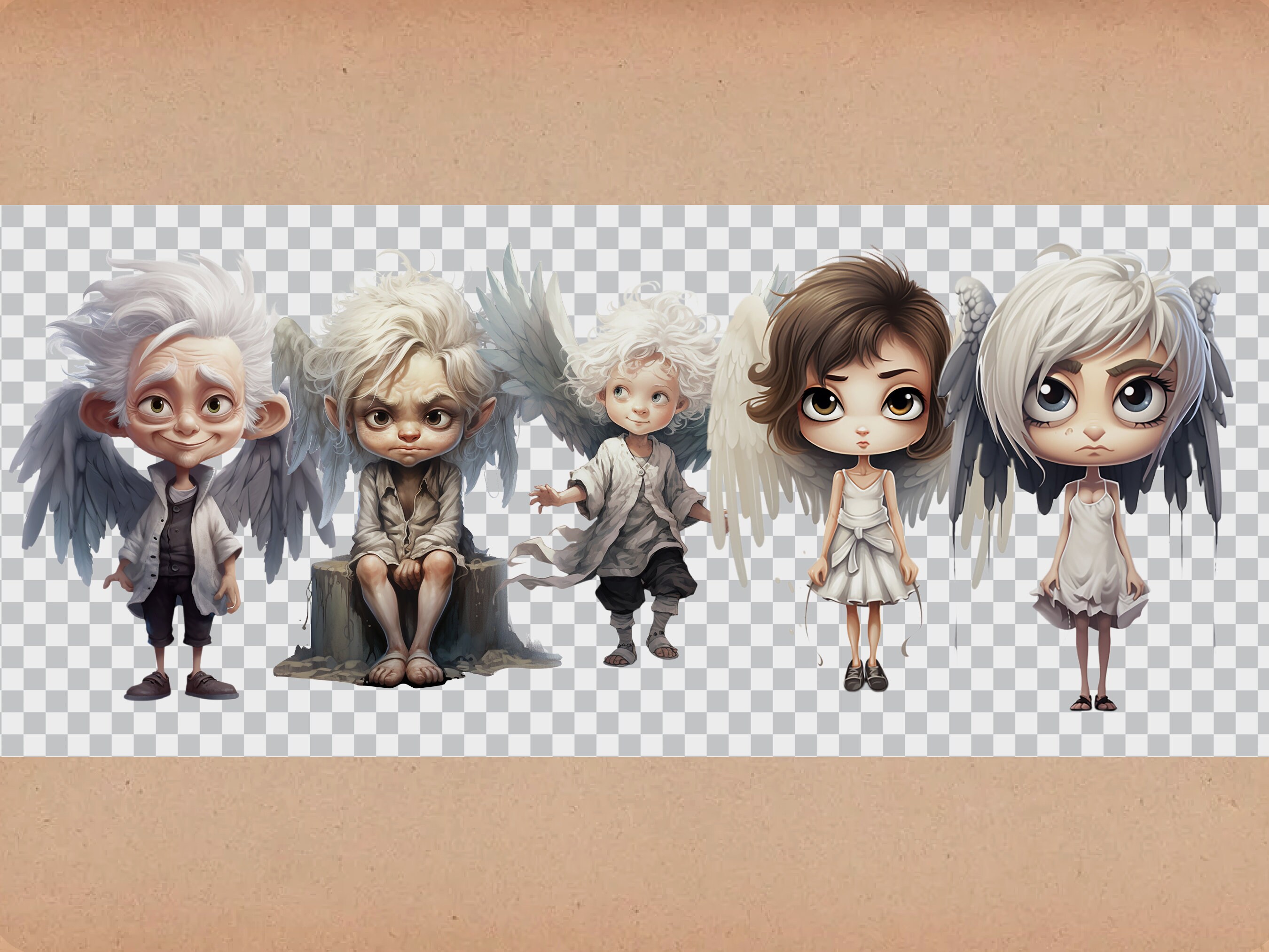 Funny Cartoon Angels Clipart Caricature Angel PNG Strange - Etsy