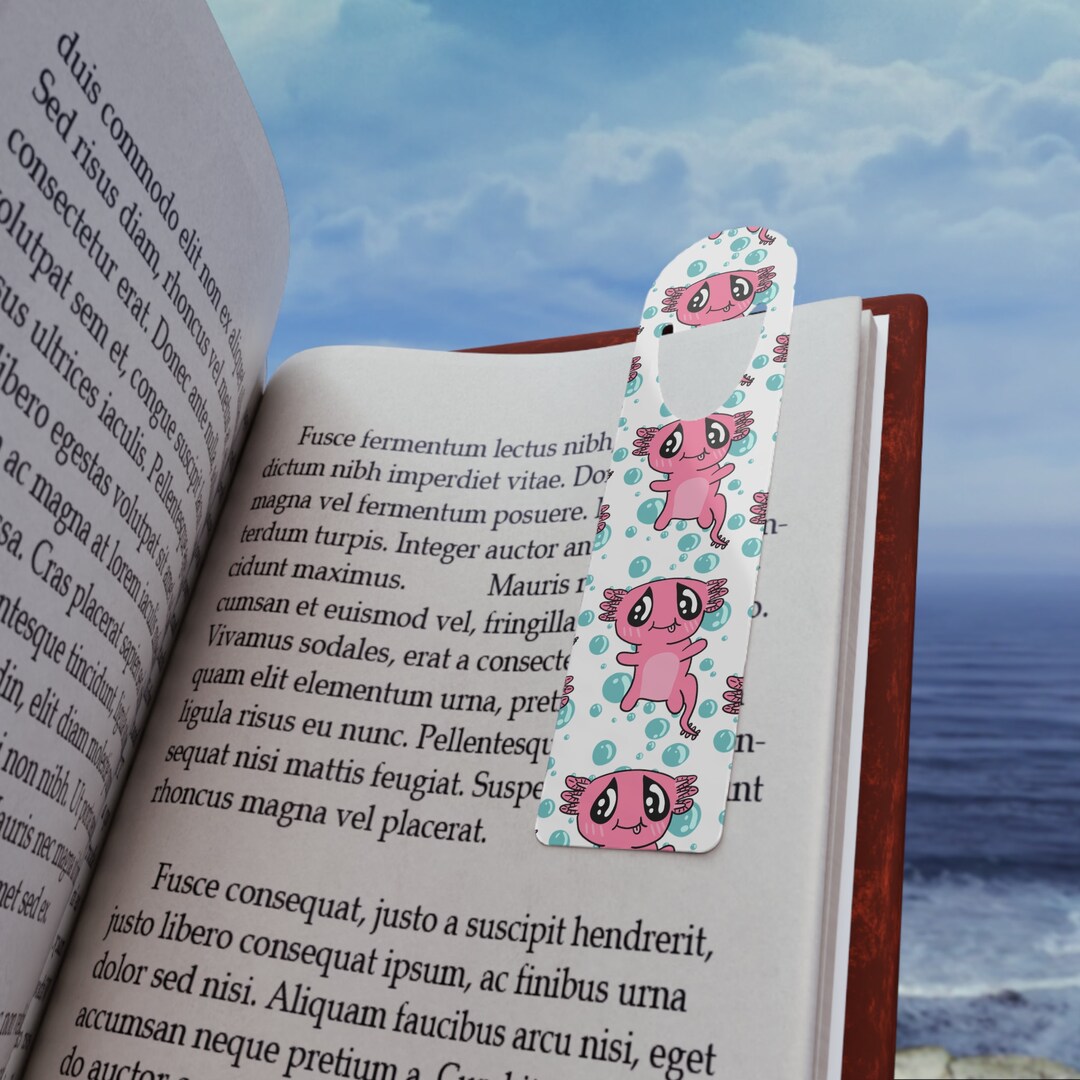 Axolotl, Bookmark, Kids, Metal, Aluminum, Kawaii, Bubbles, Book - Etsy