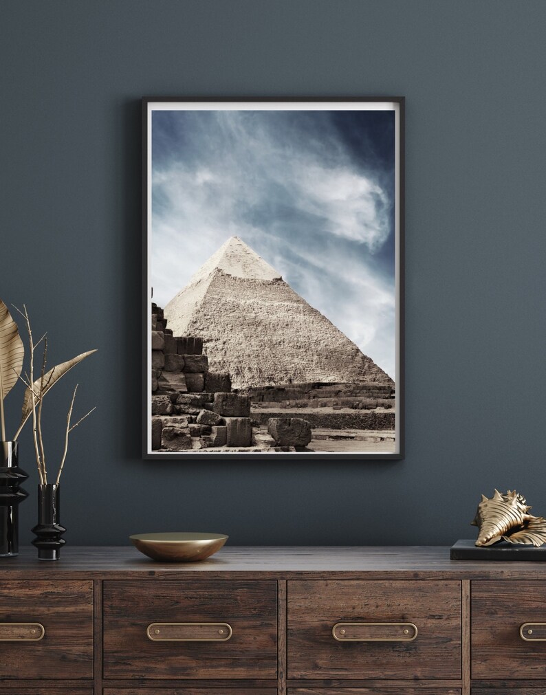 Egyptian Glory: Realistic Pyramid and Desert Landscape Wall Art Print ...