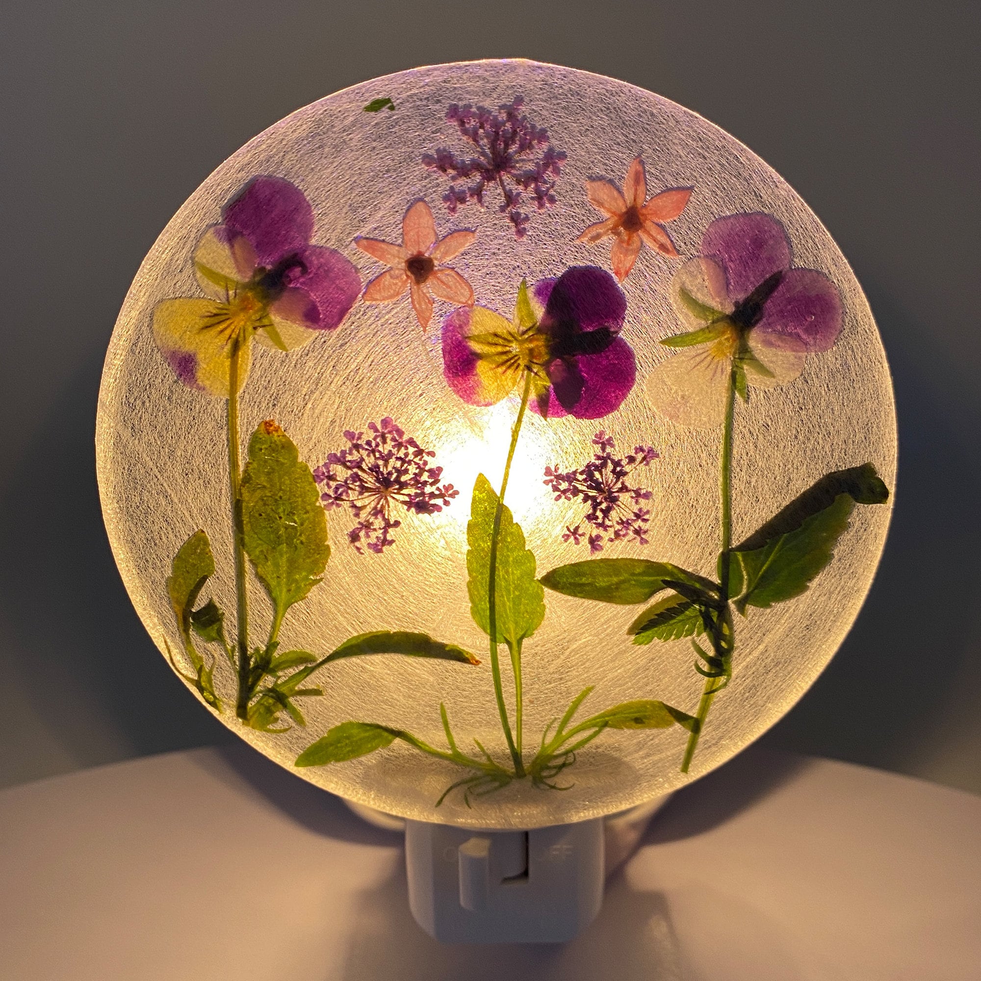 Handmade Real Wild Flower Night Light, Floral Light Plug In, Floral ...