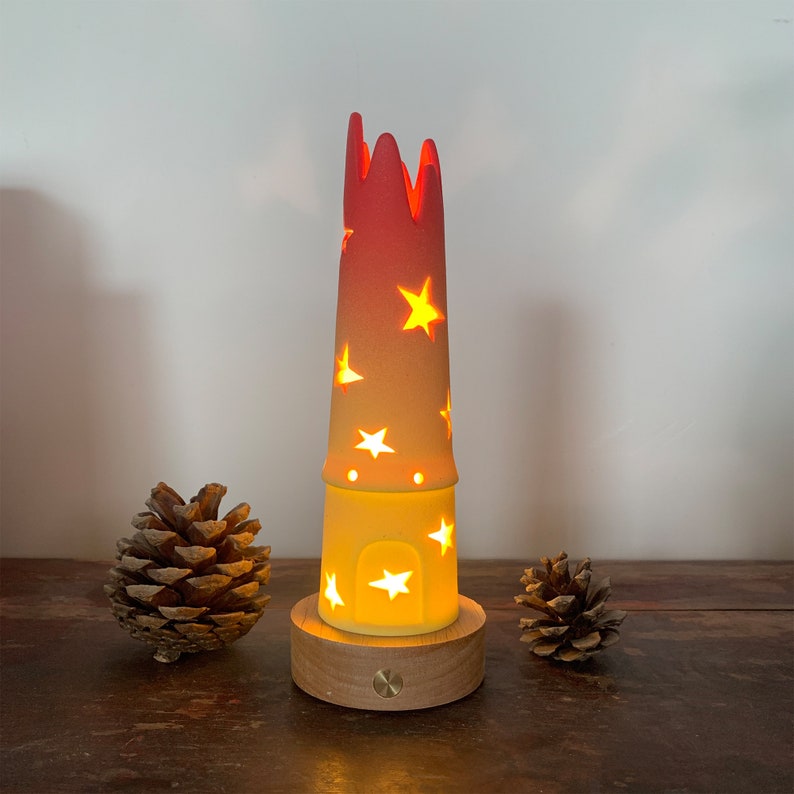 Handmade Porcelain Table Lamp, Ceramic Desk Lamp, Bedside Lamp, Stars ...