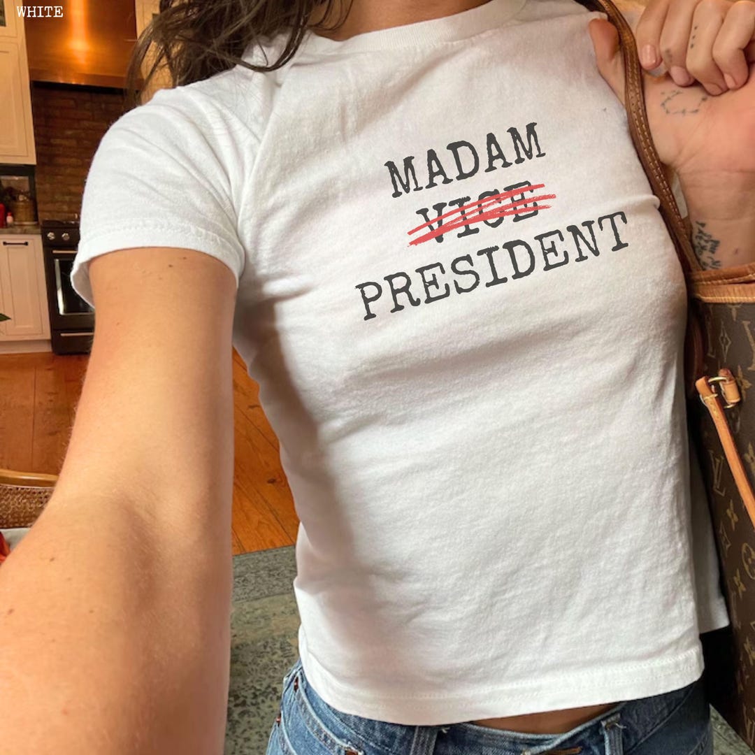 Madam President Baby Tee Y2K, Kamala Harris 2024 Shirt, First Female T ...