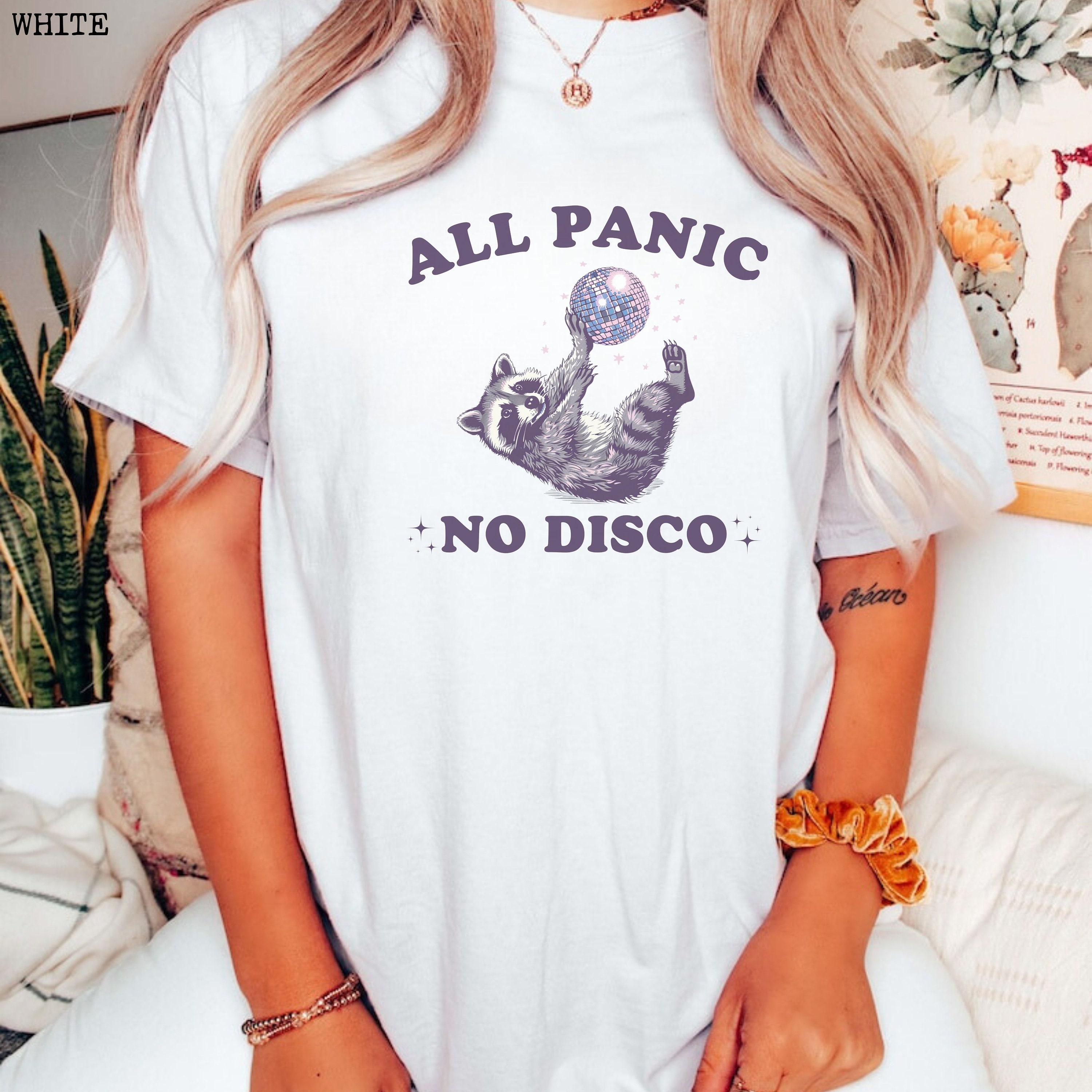 All Panic No Disco Raccoon Shirt, Funny ADHD Shirt, Vintage Raccoon ...