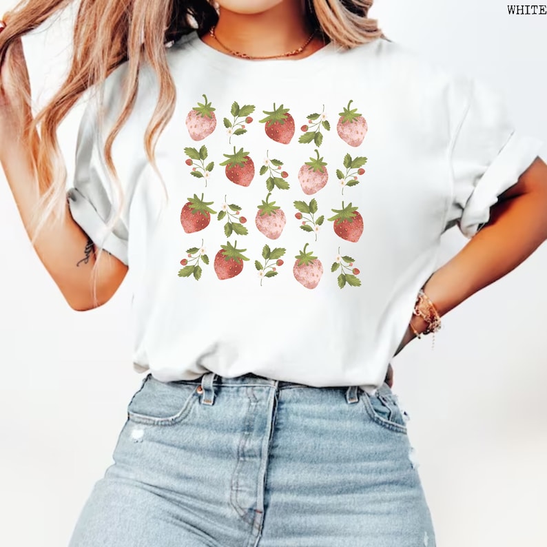 Cute Strawberry Shirt, Strawberry Aesthetic Comfort Colors Strawberries ...