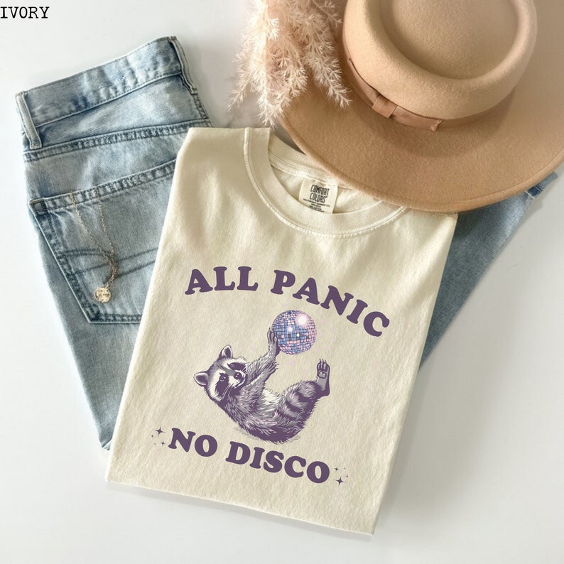 All Panic No Disco Raccoon Shirt, Funny ADHD Shirt, Vintage Raccoon ...