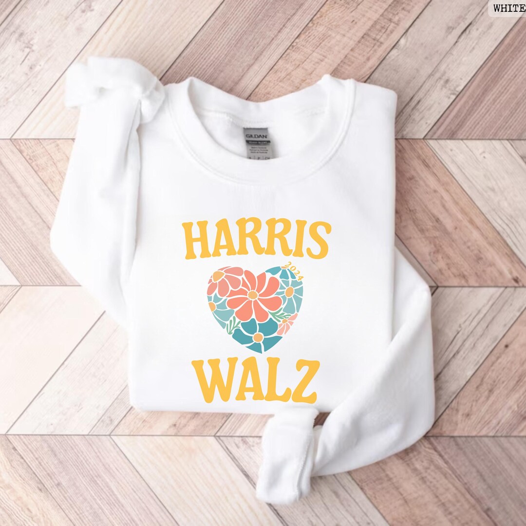 Harris Walz 2024 Sweatshirt Tim Walz Democrat Vote Blue Liberal ...