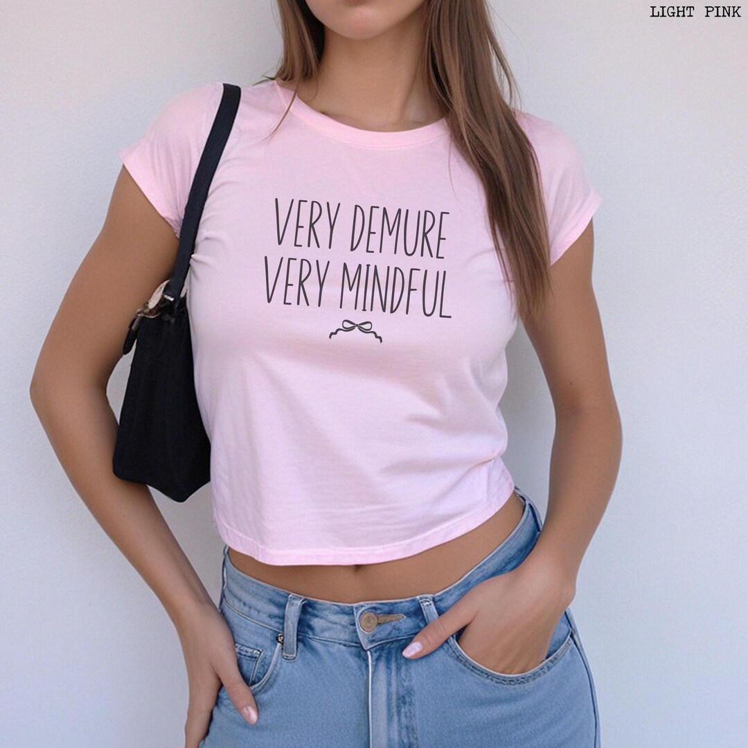 Very Demure Baby Tee Y2K, Very Mindful Shirt, Very Cutesy Trending ...