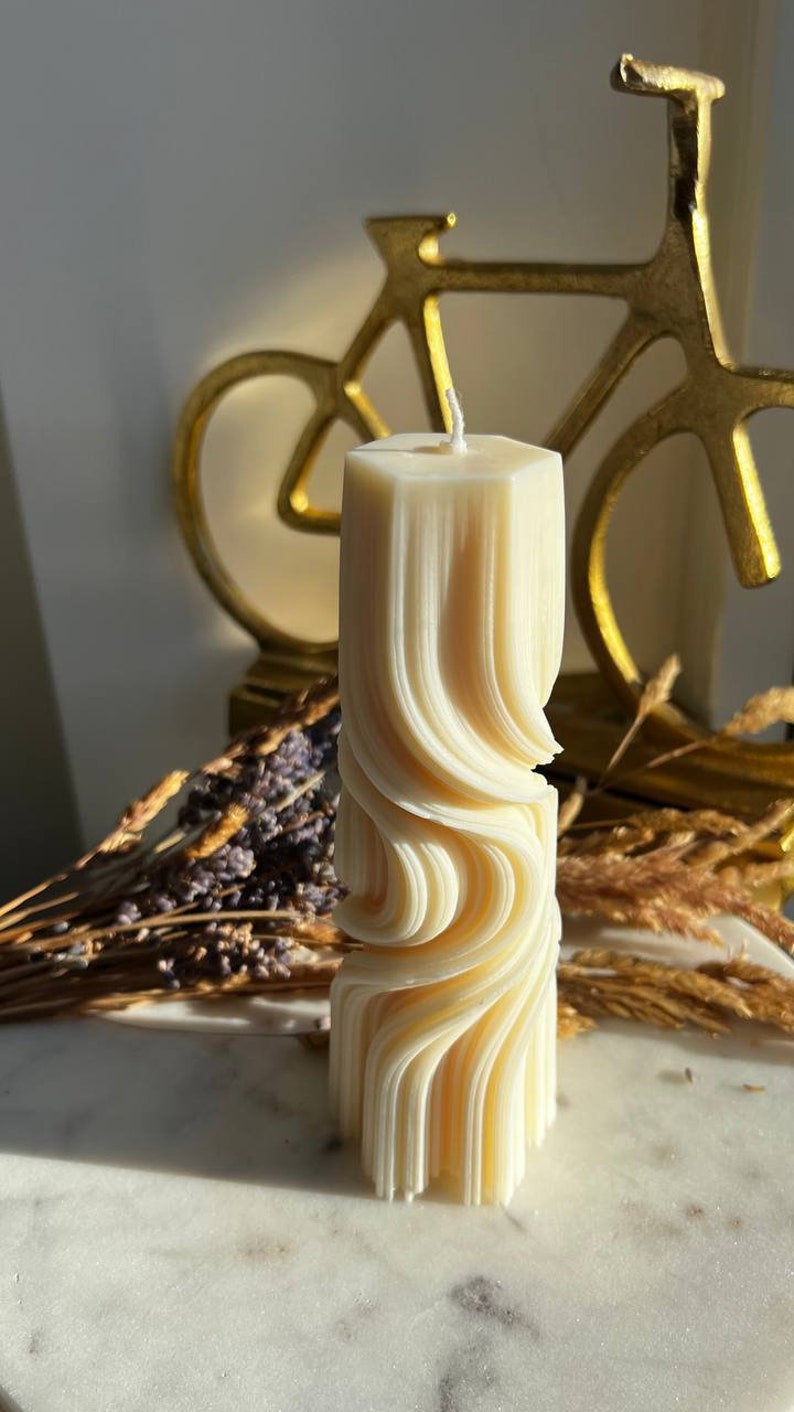 Wave Twist Pillar | Candle | Decor | House Decor | Candle | Handmade ...
