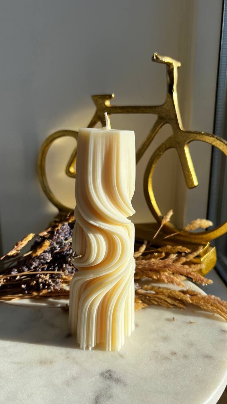 Wave Twist Pillar | Candle | Decor | House Decor | Candle | Handmade ...