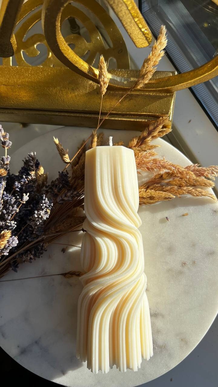 Wave Twist Pillar | Candle | Decor | House Decor | Candle | Handmade ...