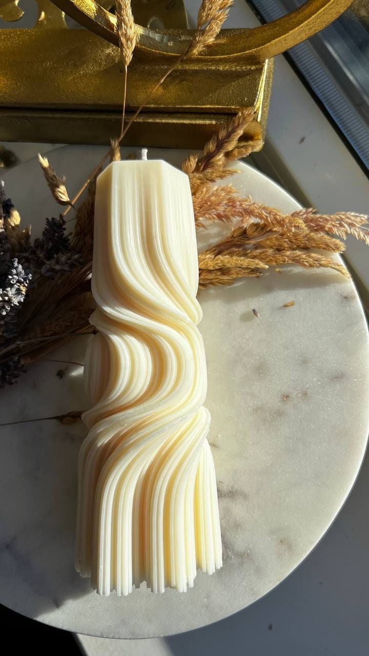Wave Twist Pillar | Candle | Decor | House Decor | Candle | Handmade ...