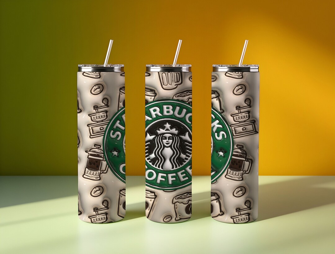 3D Inflated Coffee Wrap 20oz Sublimation Tumbler Designs, 9.2 X 8.3 ...