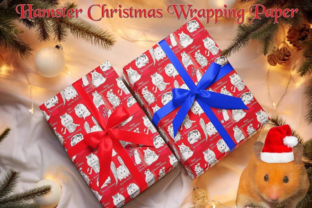 Hamster Christmas Wrapping Paper Sheets - Etsy