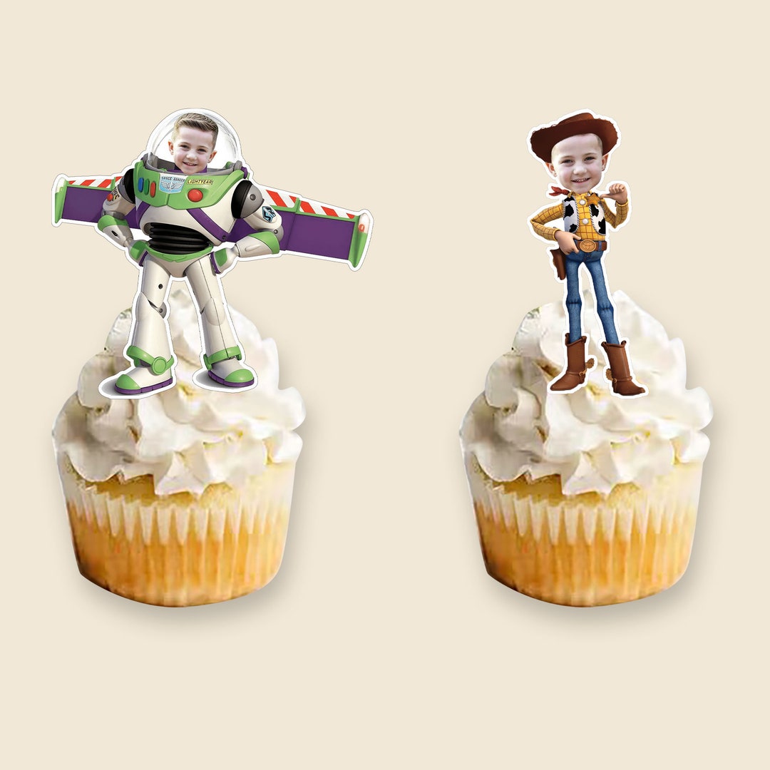 Custom Buzz Lightyear Photo Cupcake Toppers Printable, Toy Story Woody ...