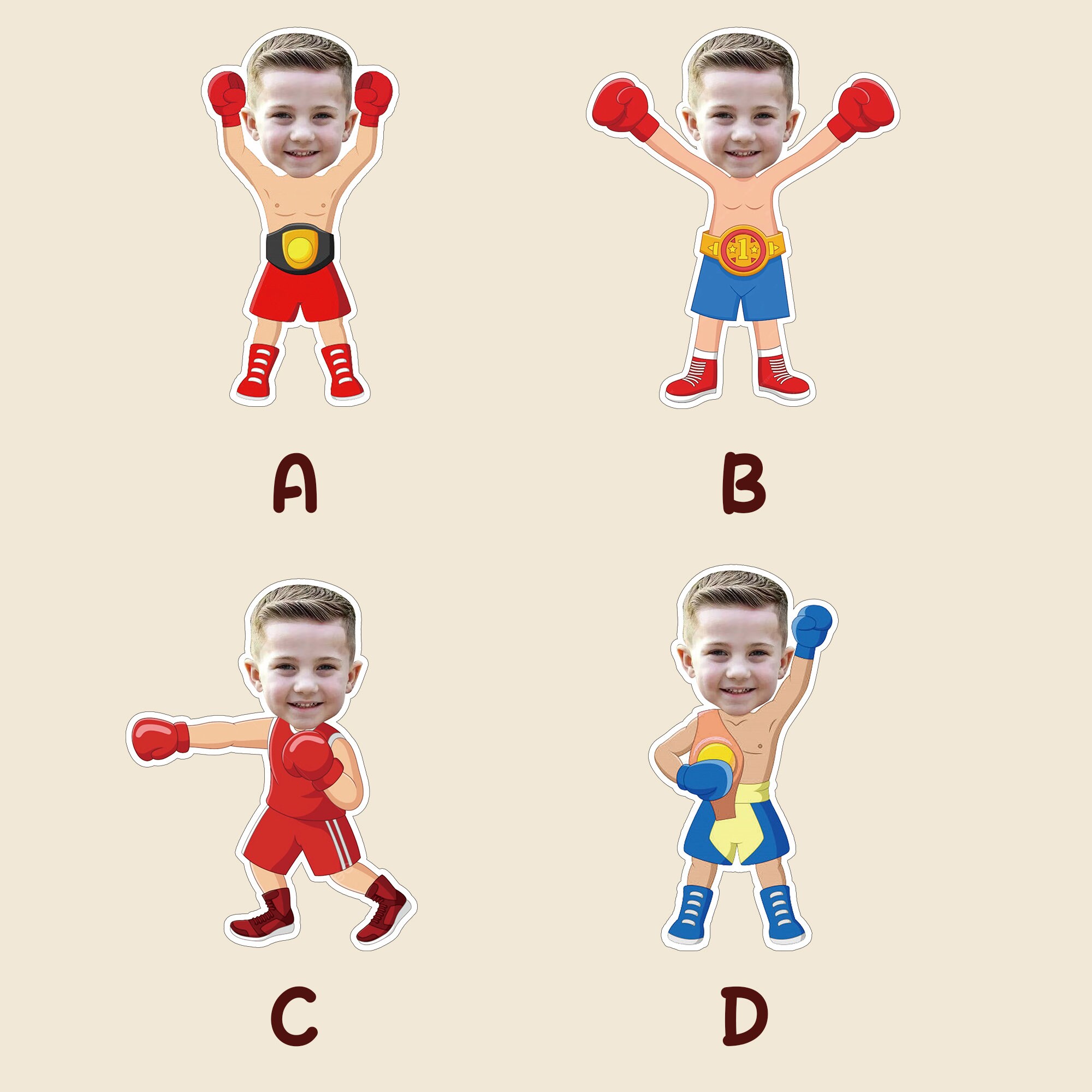 Custom Photo Cupcake Toppers Printable, Boxing Birthday Face Cupcake ...