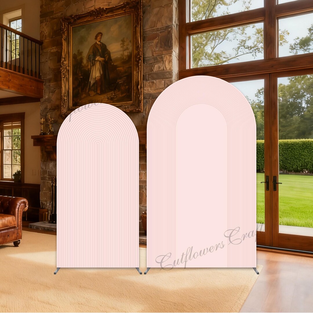 Peach Light Pink Ripple Arch Backdrop Cover: Painel Festivo,wedding ...