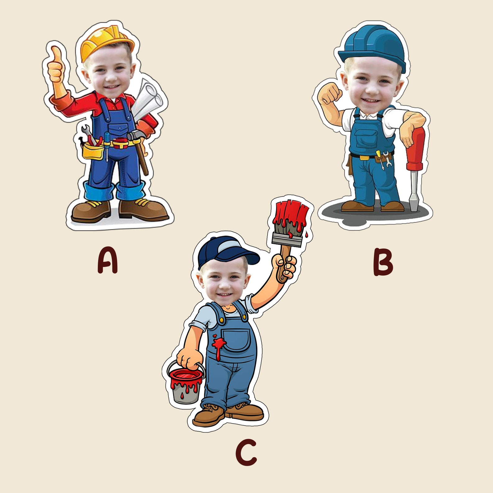 Custom Photo Cupcake Toppers Printable, Brush Craftsman Repairman ...