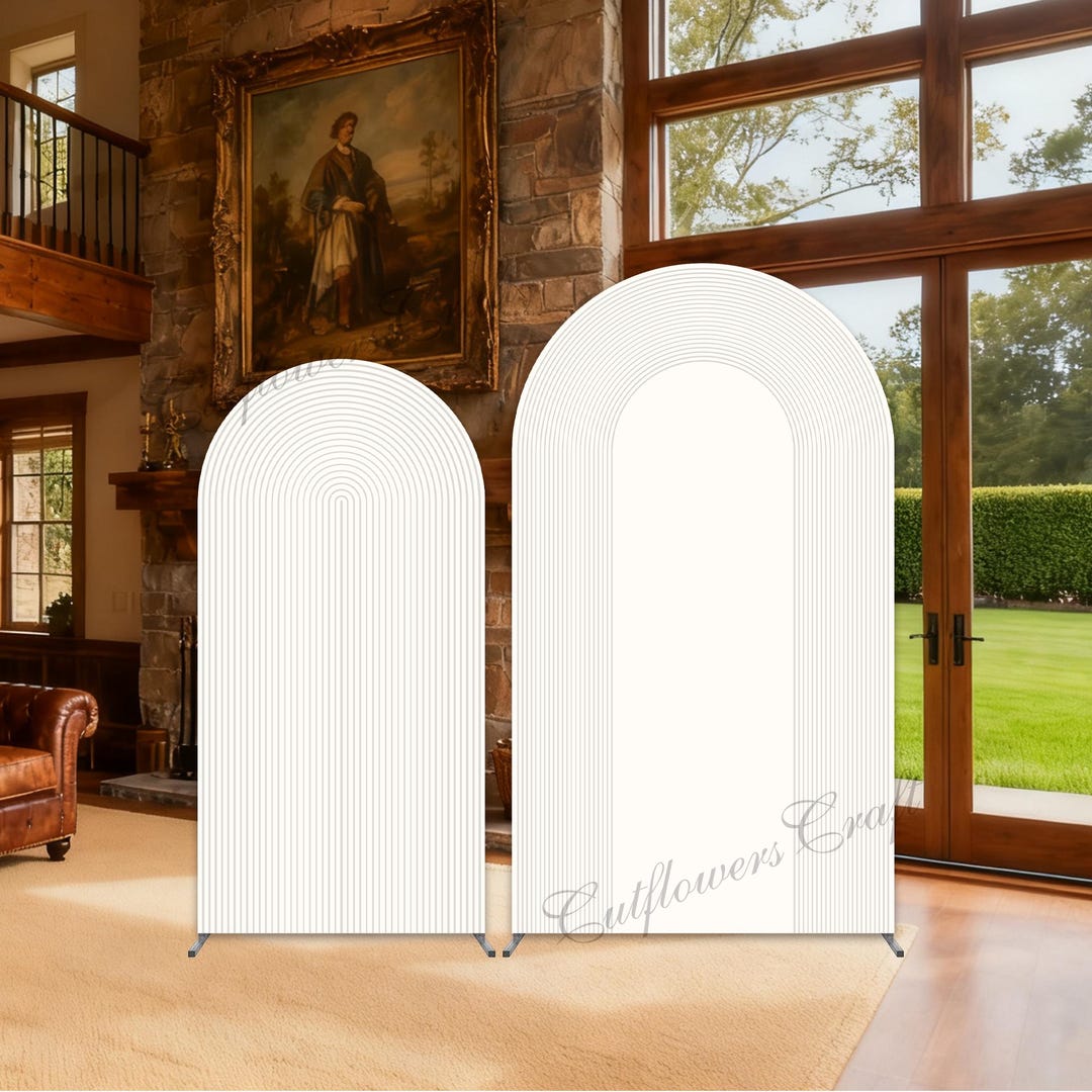 Cream White Ripple Arch Backdrop Cover: Painel Festivo,wedding Birthday ...