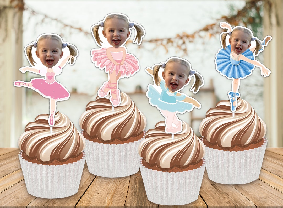 Custom Ballet Photo Toppers, Ballerina Face Cupcake Toppers ...