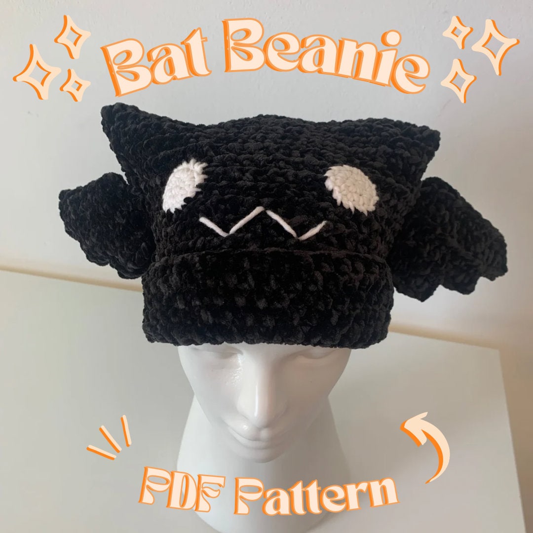 Bat Beanie Crochet Pattern - Perfect for Halloween / Halloween Crochet ...